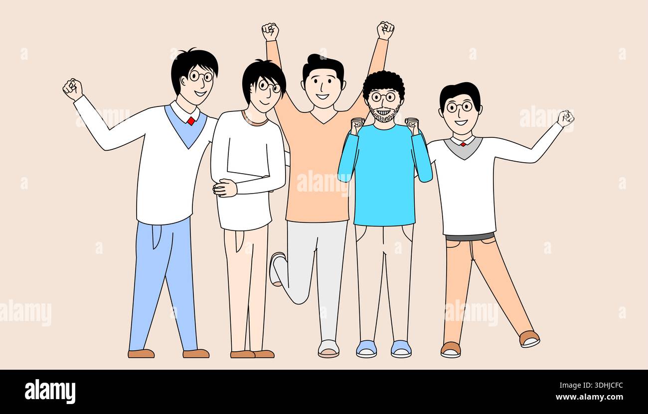 Five men and one woman hi-res stock photography and images - Alamy