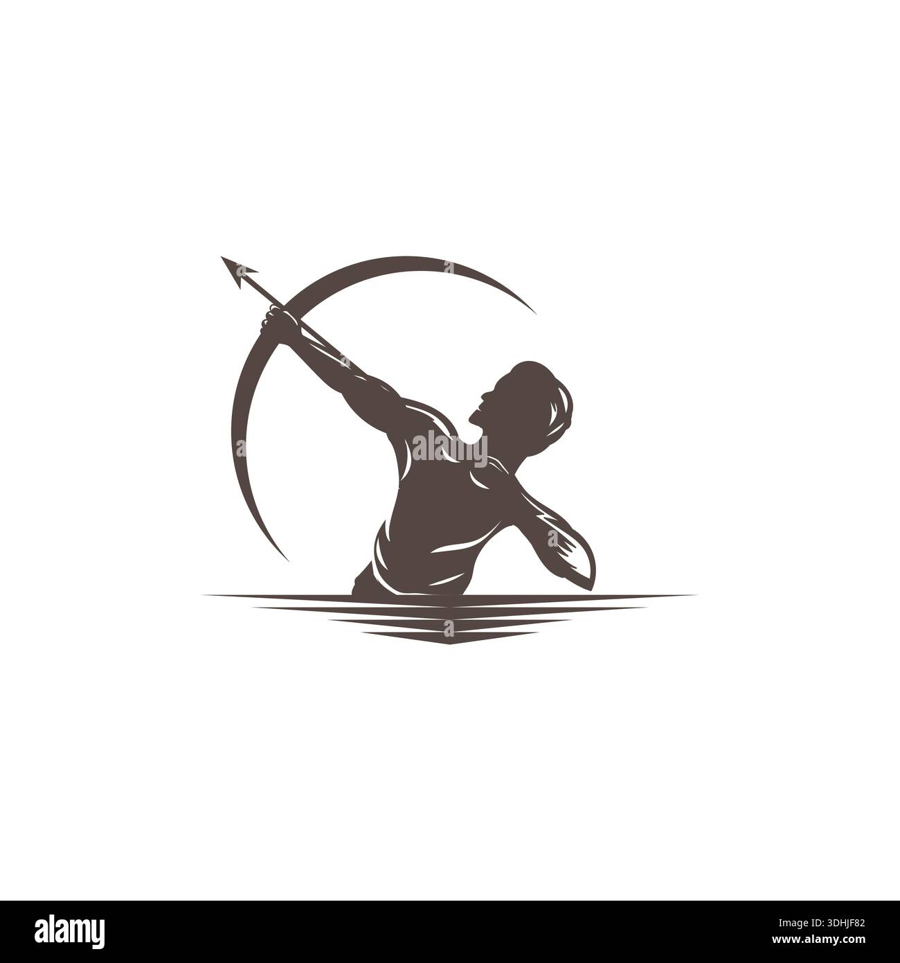 Archer God Silhouette with Bow and Arrow Vector Stock Vector Image ...