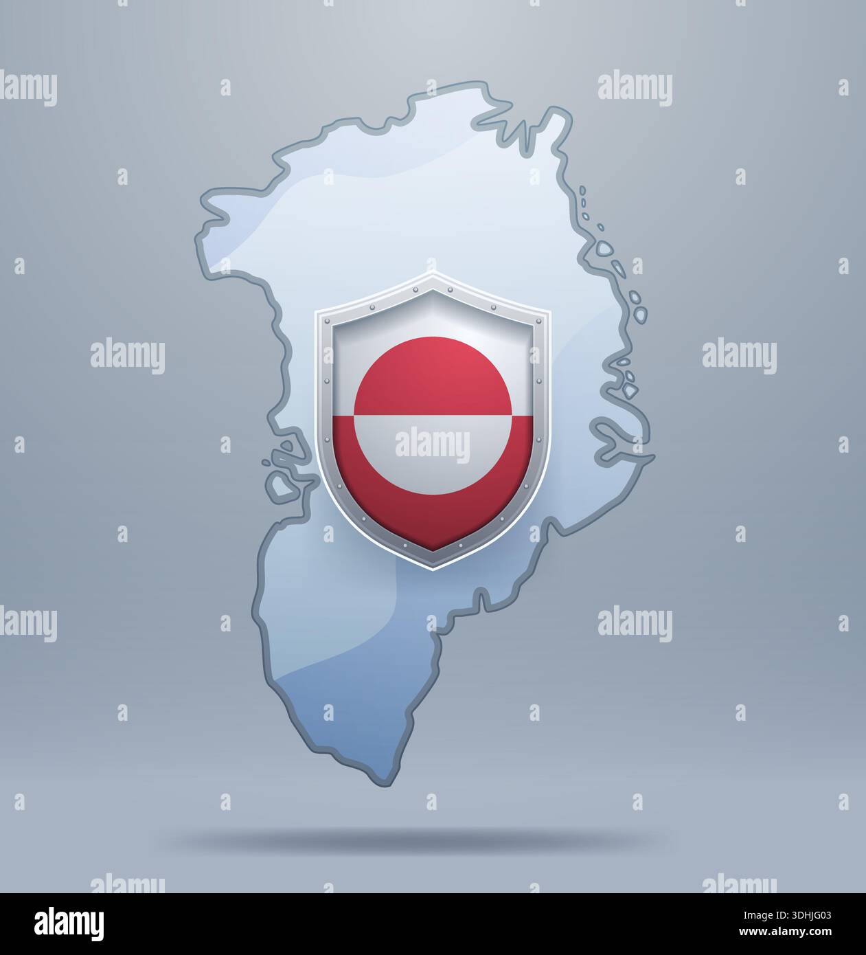 Greenland map shield flag protection sovereignty arctic security ...
