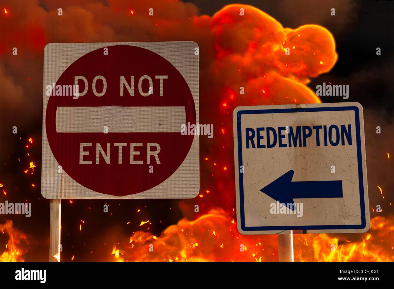 Do not enter and redemption signs Stock Photo - Alamy