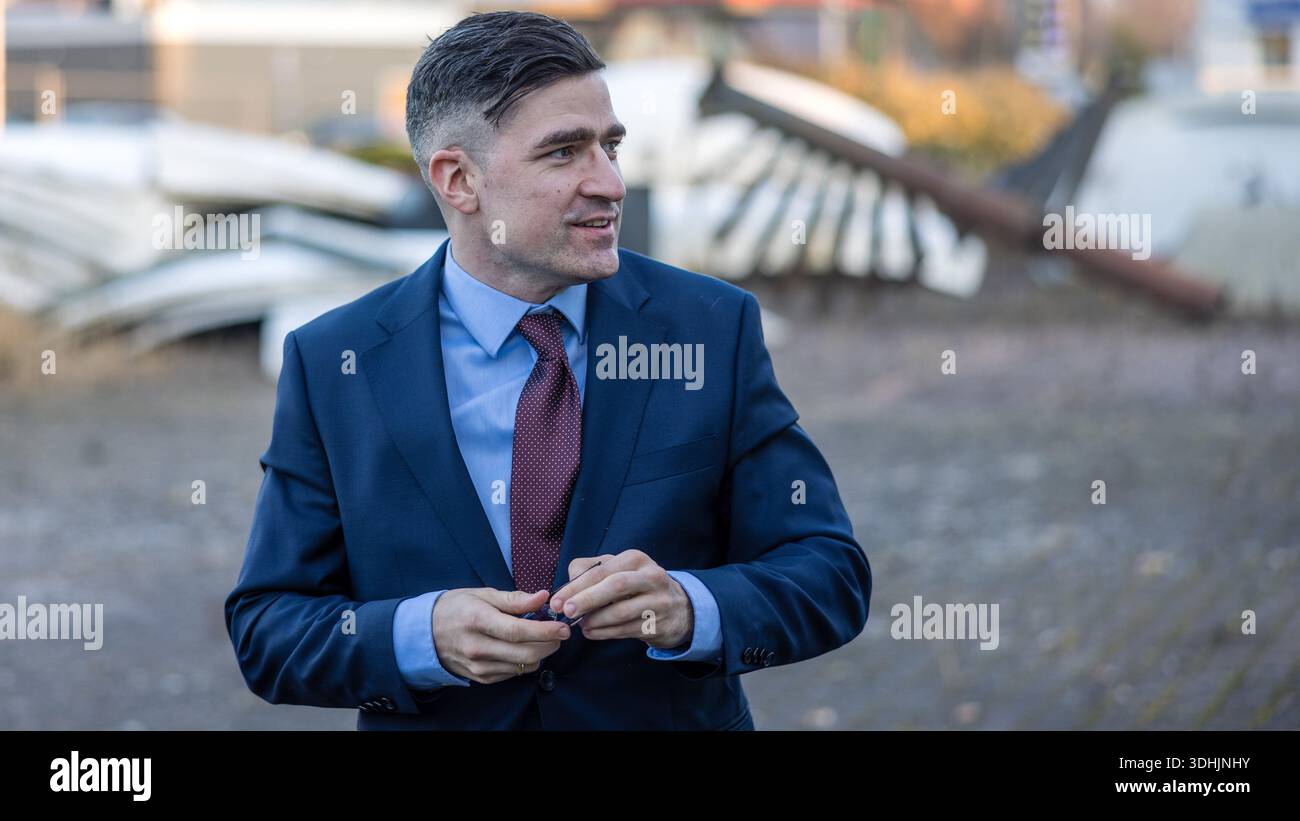 Cottbus, Germany. 22nd Jan, 2026. Martin Sellner arrives at the event ...
