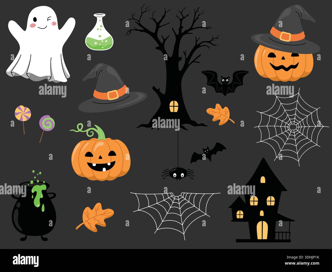 Spooky halloween vector cute cartoon illustration design Stock Vector ...