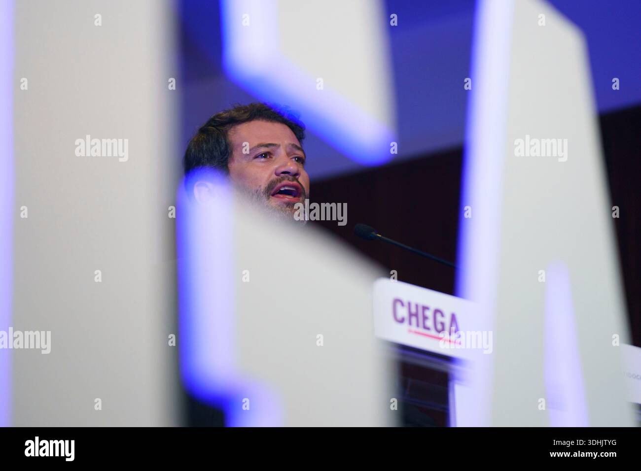 Portuguese far right politician André Ventura from the Chega political ...