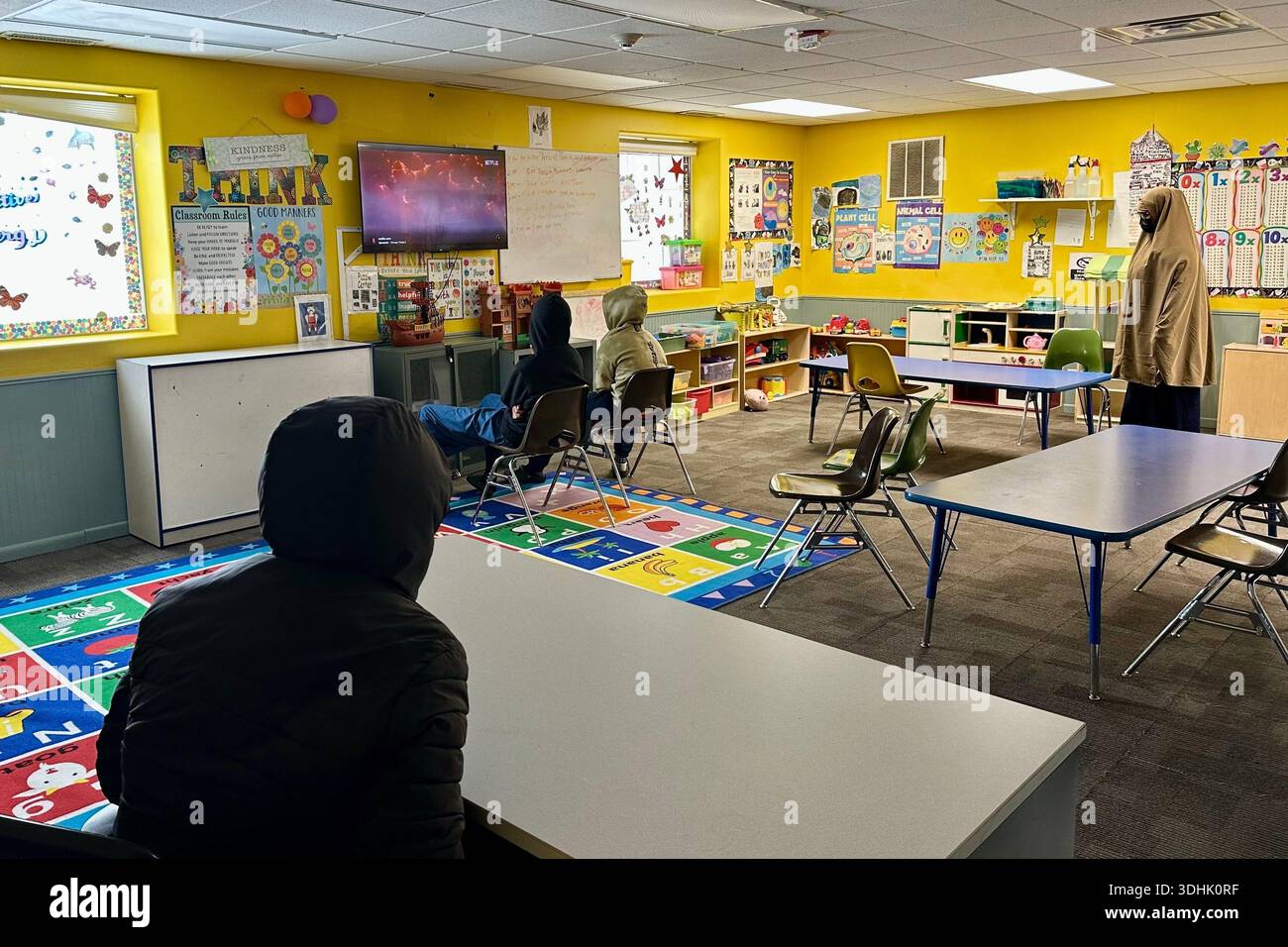 FILE - Children watch television at ABC Learning Center in Minneapolis ...