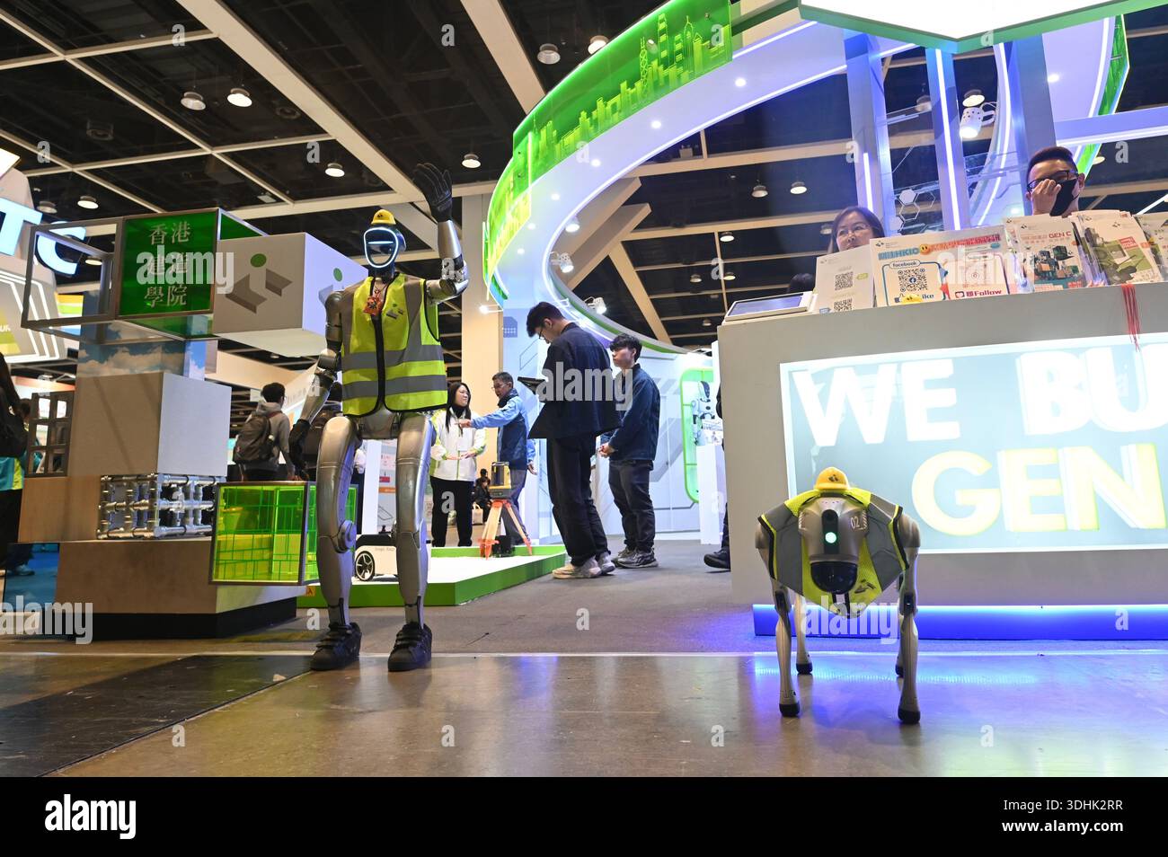 A general view showing the robot and robot dog holding in Hong Kong at ...