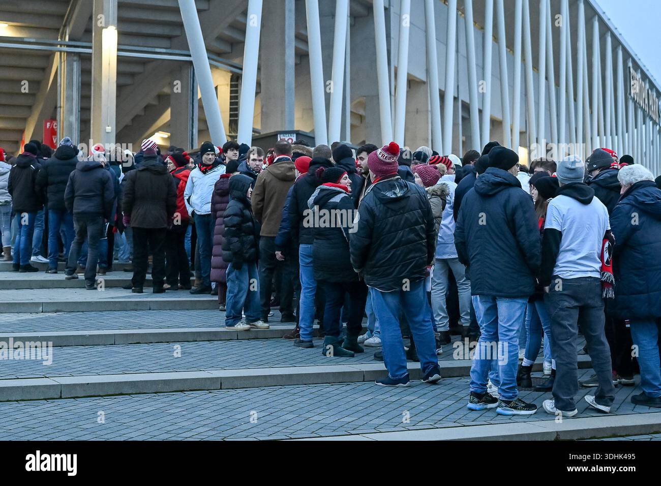 Security check at the game / Entry to the game GER, Freiburg - Maccabi ...