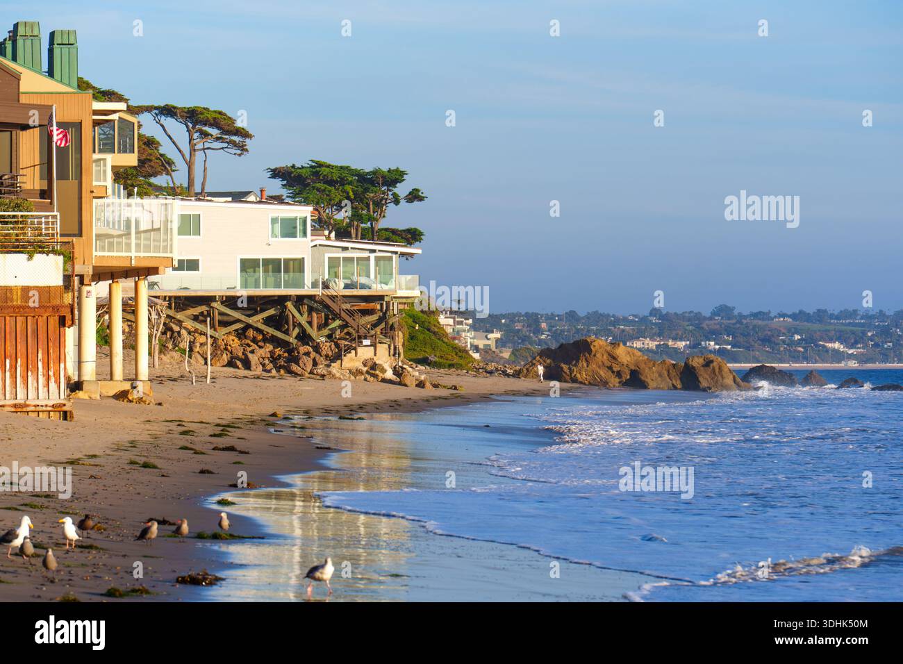 Elevated houses with robust foundations are constructed on El Matador ...