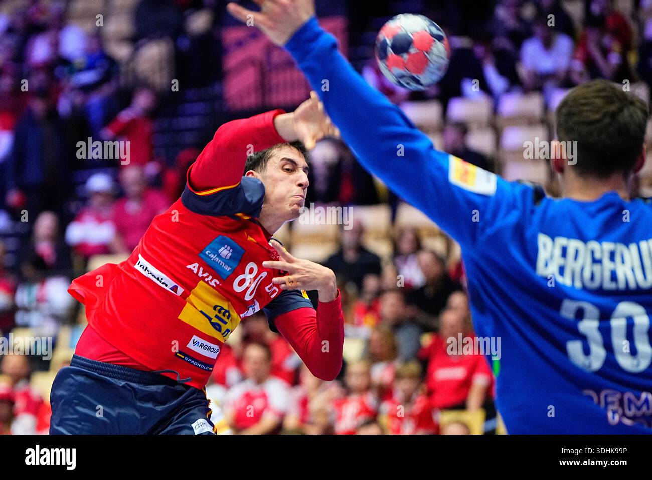 Spain's Ian Barrufet shoots towards Norway's goalkeeper Torbjorn ...