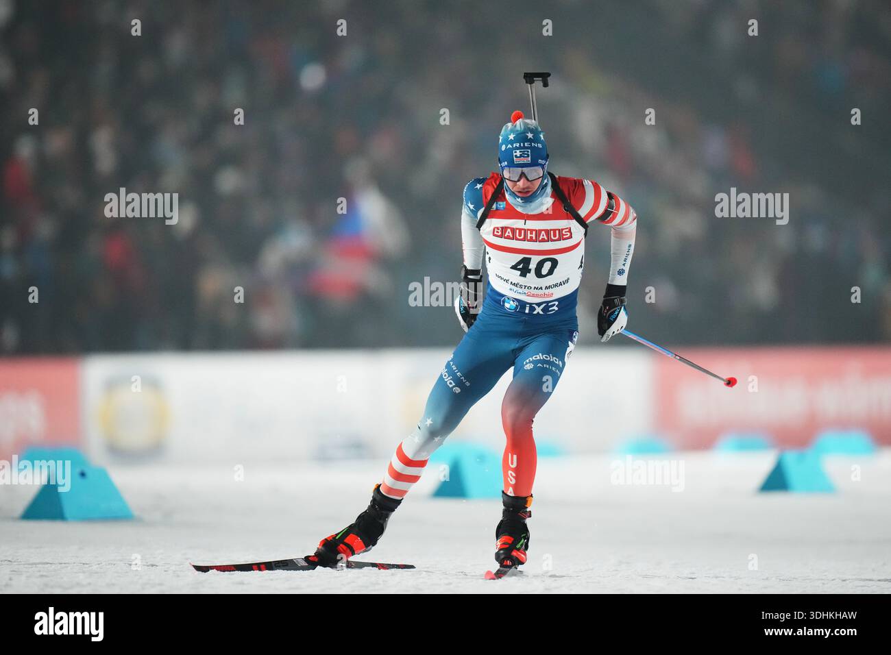 United States' Campbell Wright competes during the men's 15 km ...