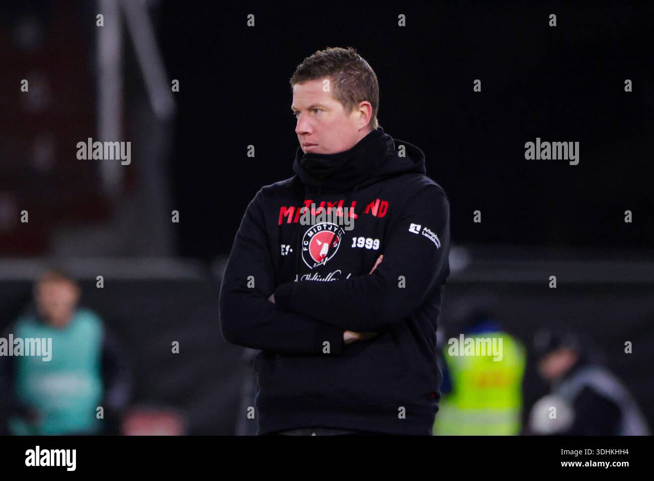Bergen 20260122. FC Midtjylland coach Mike Tullberg in the UEFA Europa ...
