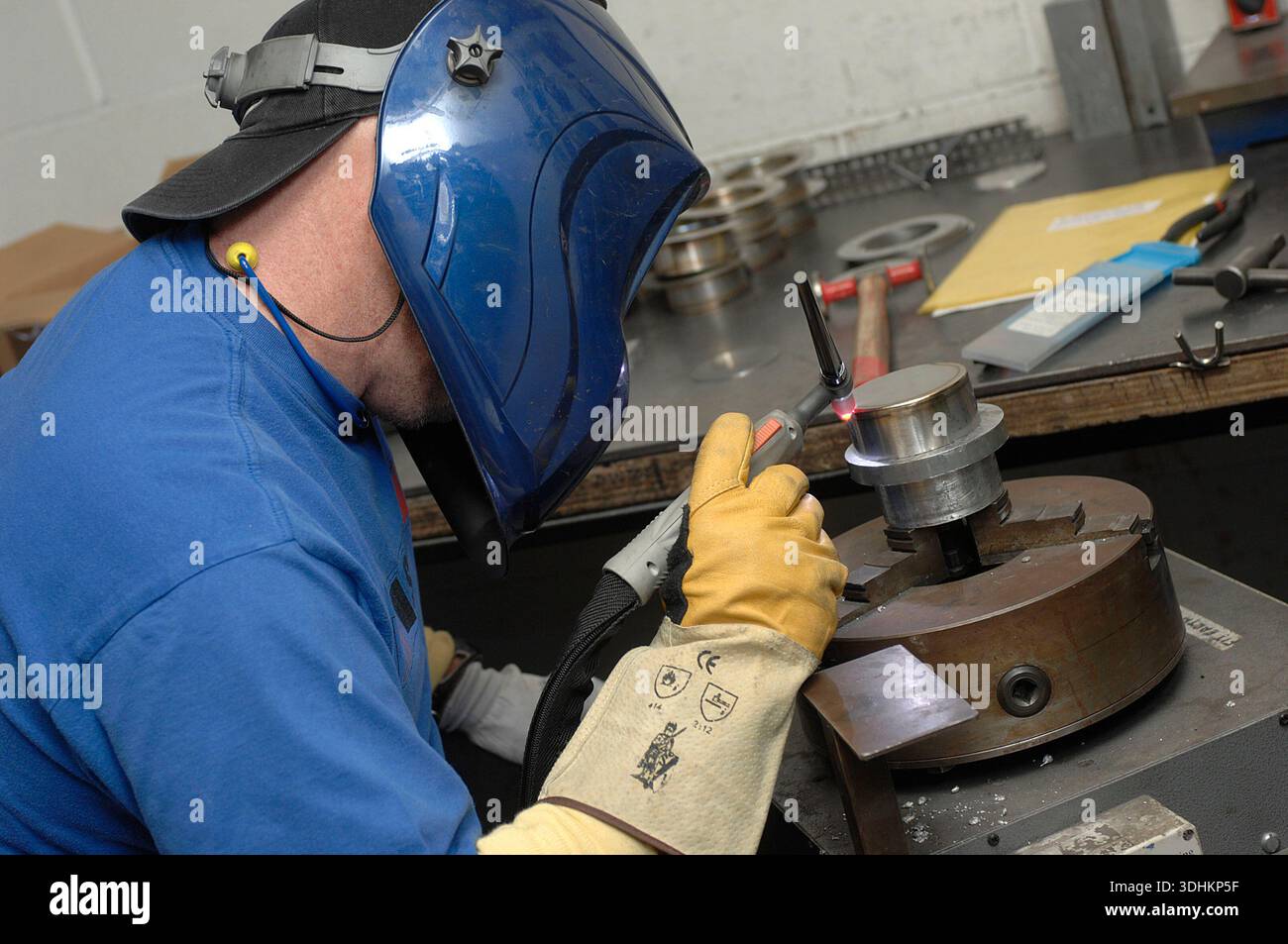 Precision welding in an engineering factory Stock Photo - Alamy