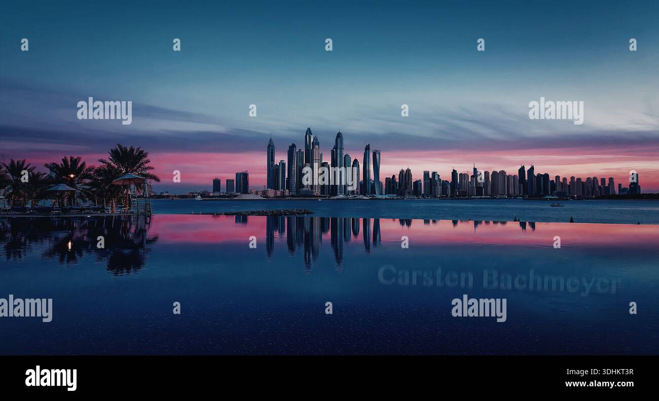 Serene twilight scene dubai hi-res stock photography and images - Alamy
