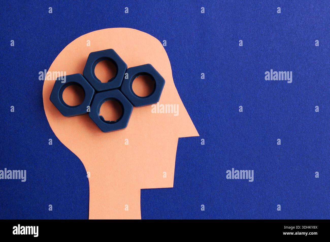 Mind with analytical and structured thinking, human profile silhouette ...