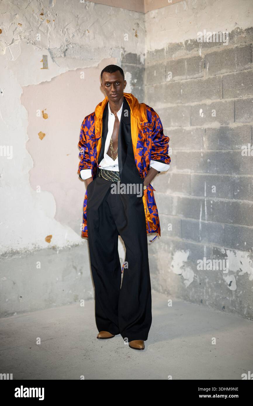 Alioune Fall attends the Dries Van Noten Menswear Fall/Winter 2026-2027 ...