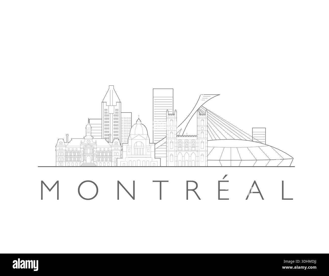 Montreal skyline, Canada. Urban cityscape with landmarks and monuments ...