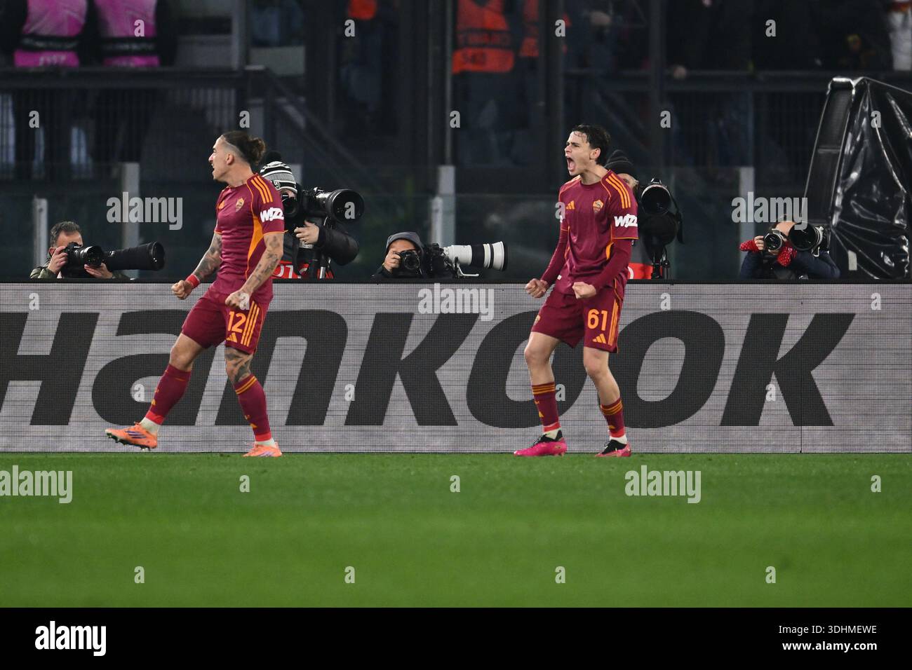 Niccolo' Pisilli of A.S. Roma celebrates after scoring the goal of 1-0 ...