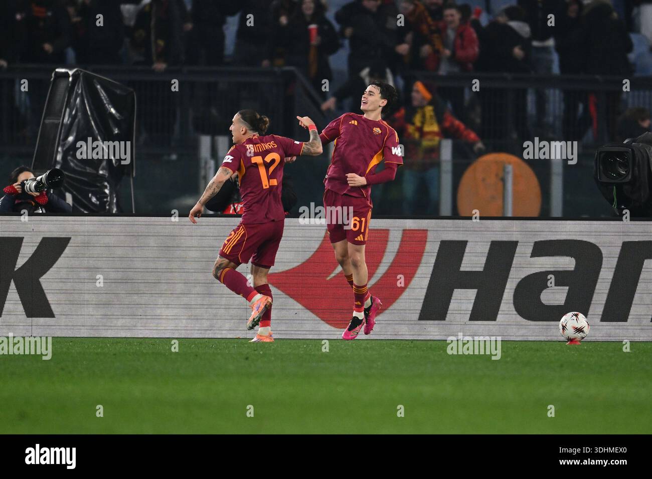Niccolo' Pisilli of A.S. Roma celebrates after scoring the goal of 1-0 ...