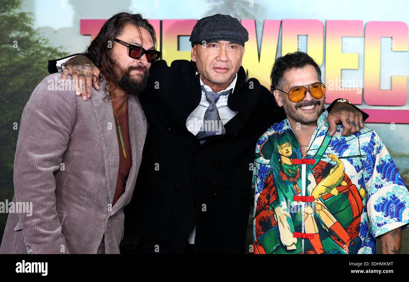 London, UK, 22nd January 2026, Jason Momoa, Dave Bautista and director ...