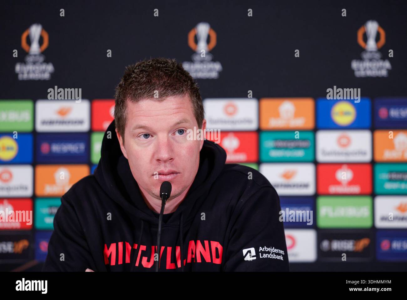 Bergen 20260122. FC Midtjylland coach Mike Tullberg in the UEFA Europa ...