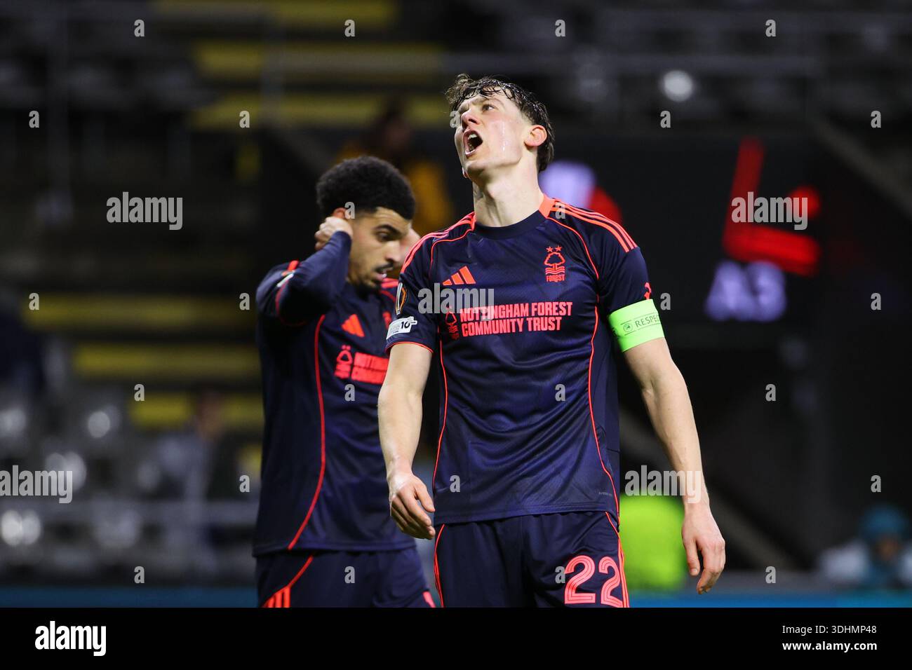 Nottingham Forest's Ryan Yates and Morgan Gibbs-White, background ...