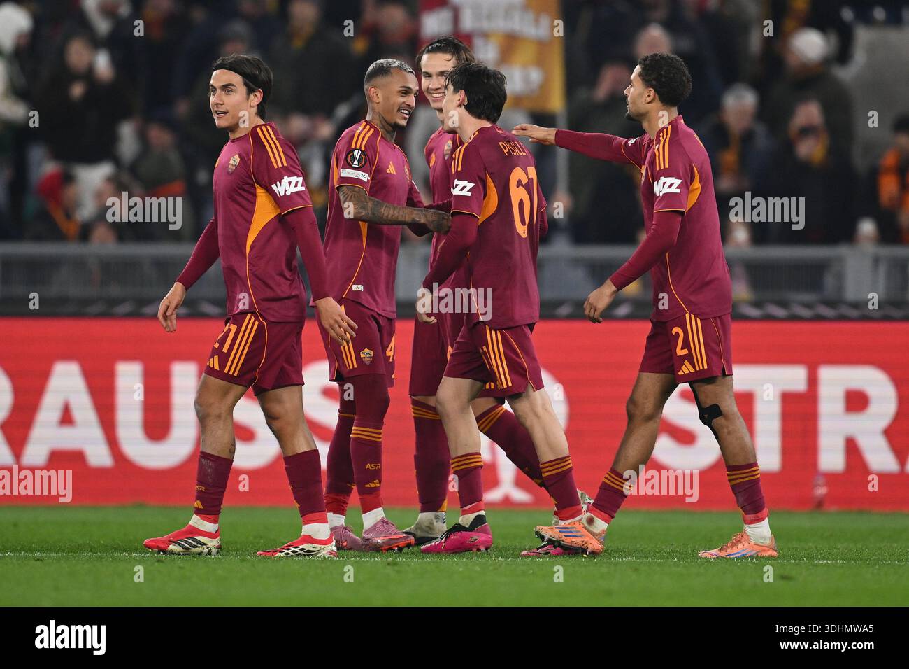 Niccolo' Pisilli of A.S. Roma celebrates after scoring the goal of 2-0 ...
