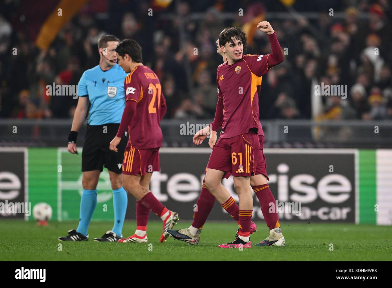 Niccolo' Pisilli of A.S. Roma celebrates after scoring the goal of 2-0 ...