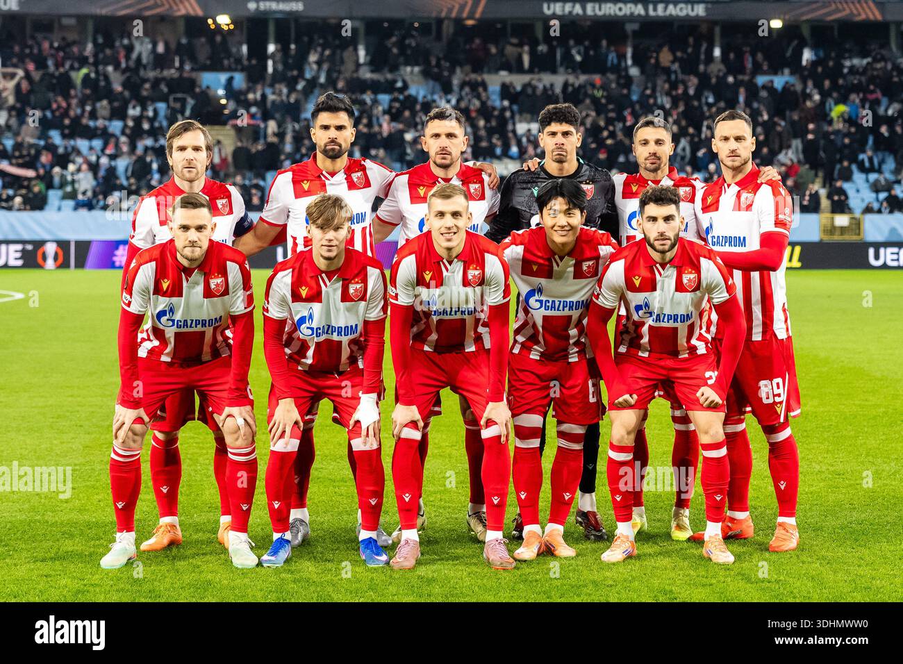 Malmo, Sweden. 22nd, January 2026. The starting-11 of Crvena Zvezda ...