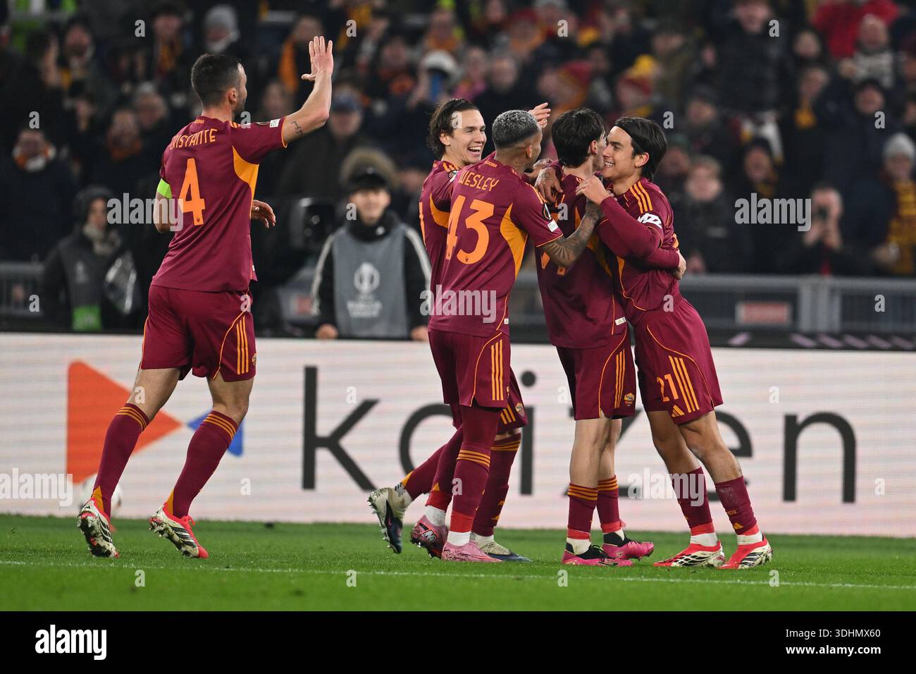 Niccolo' Pisilli of A.S. Roma celebrates after scoring the goal of 2-0 ...