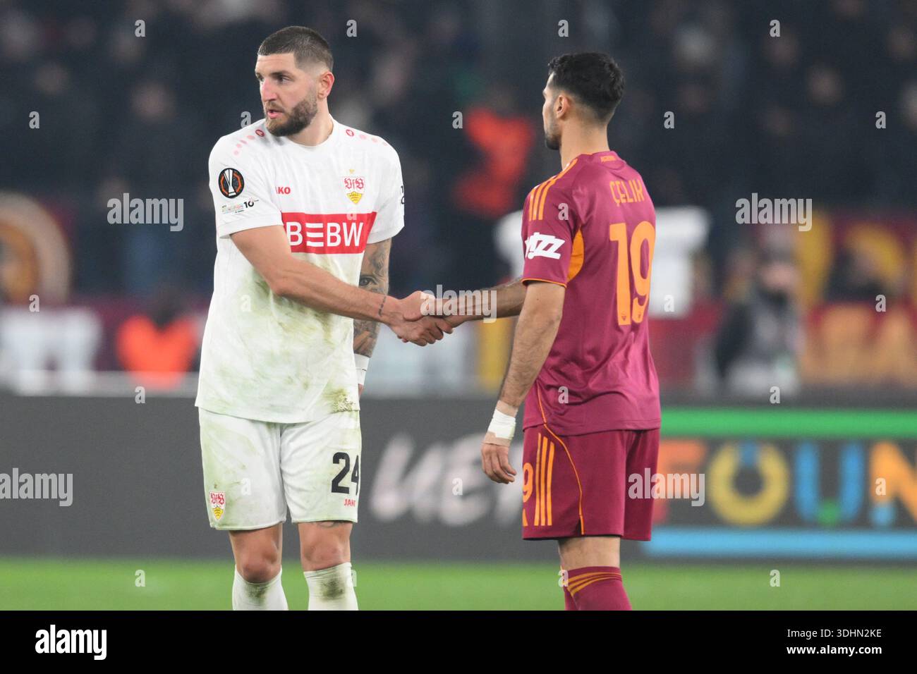 Olimpico Stadium, Rome, Italy - Jeff Chabot of VfB Stuttgart and Zeki ...