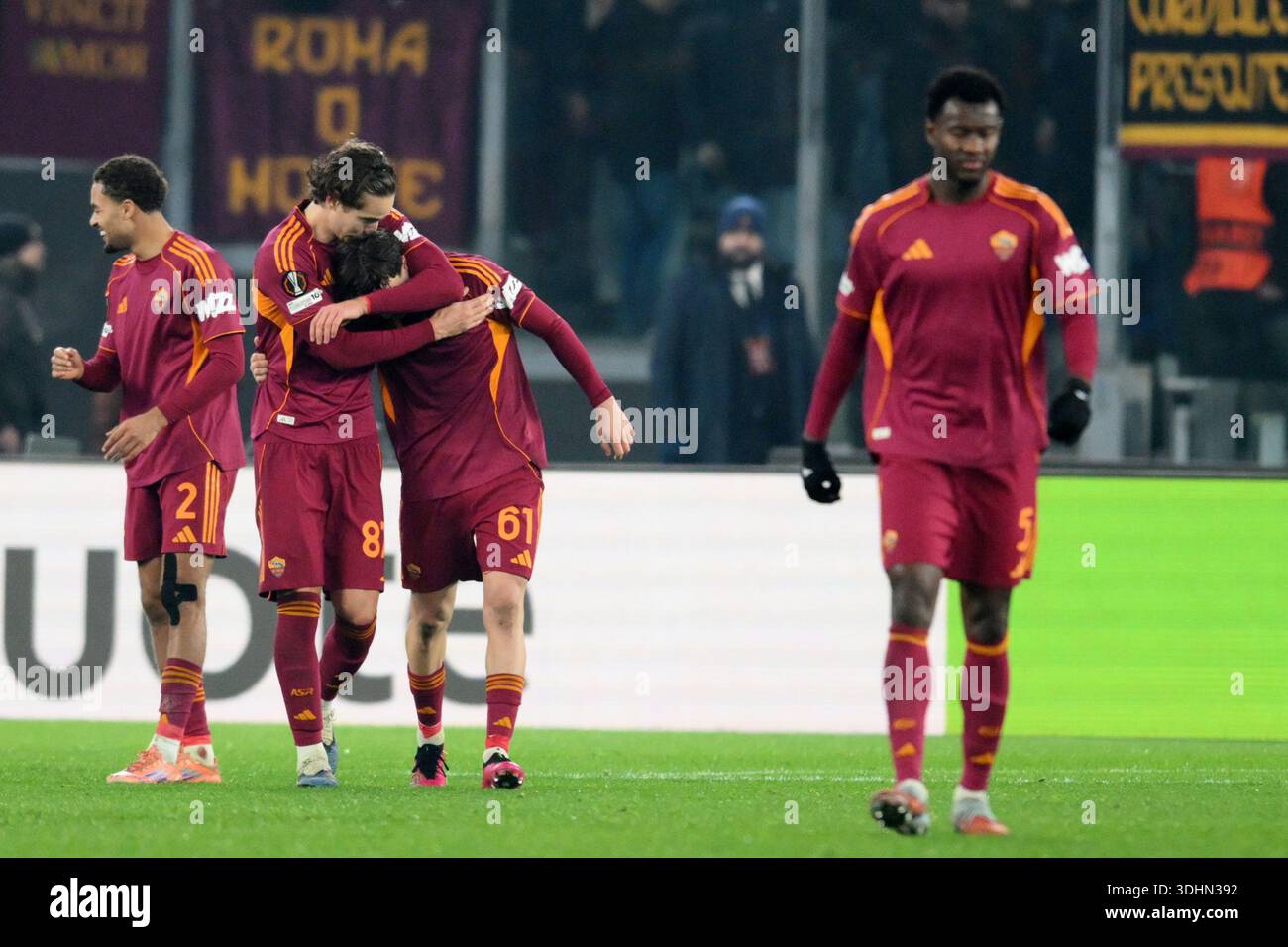 Olimpico Stadium, Rome, Italy - Niccolo Pisilli of AS Roma celebrates ...