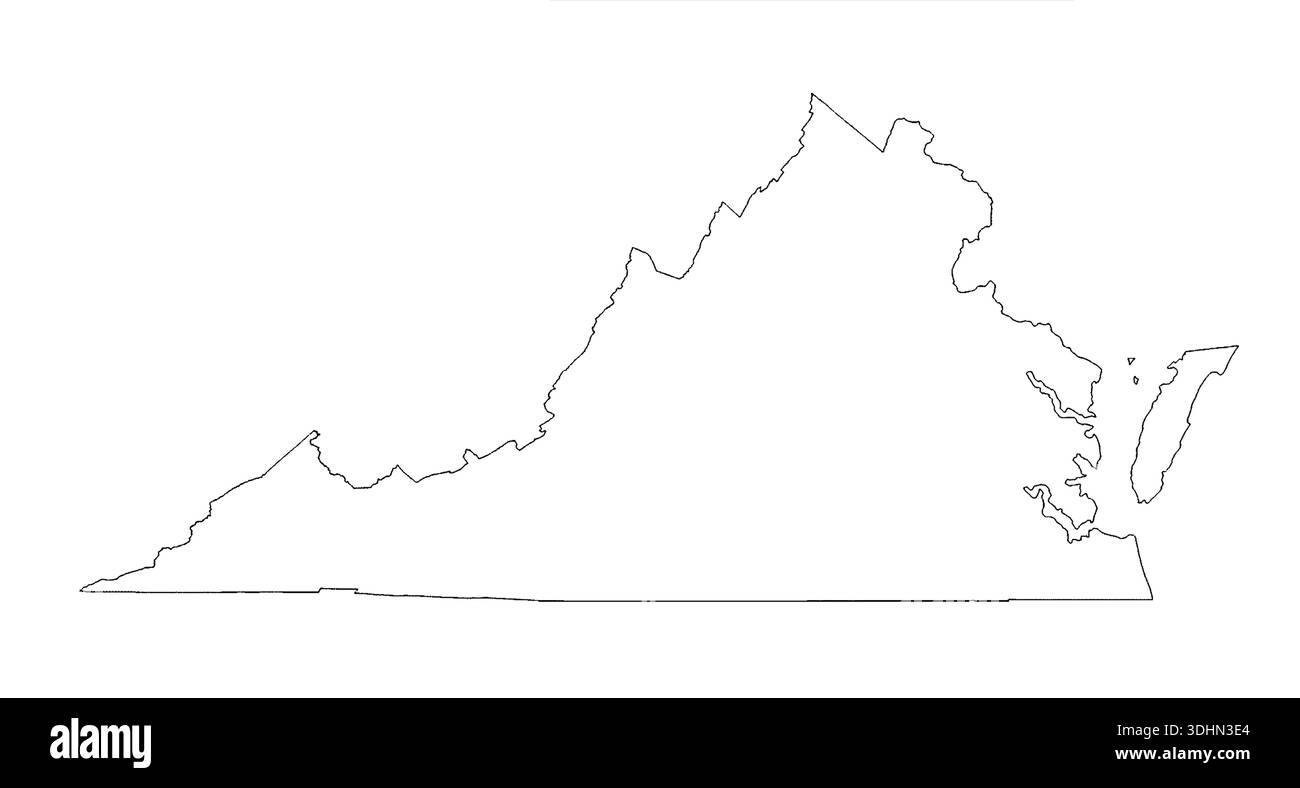 Border outline of Virginia state Stock Photo - Alamy