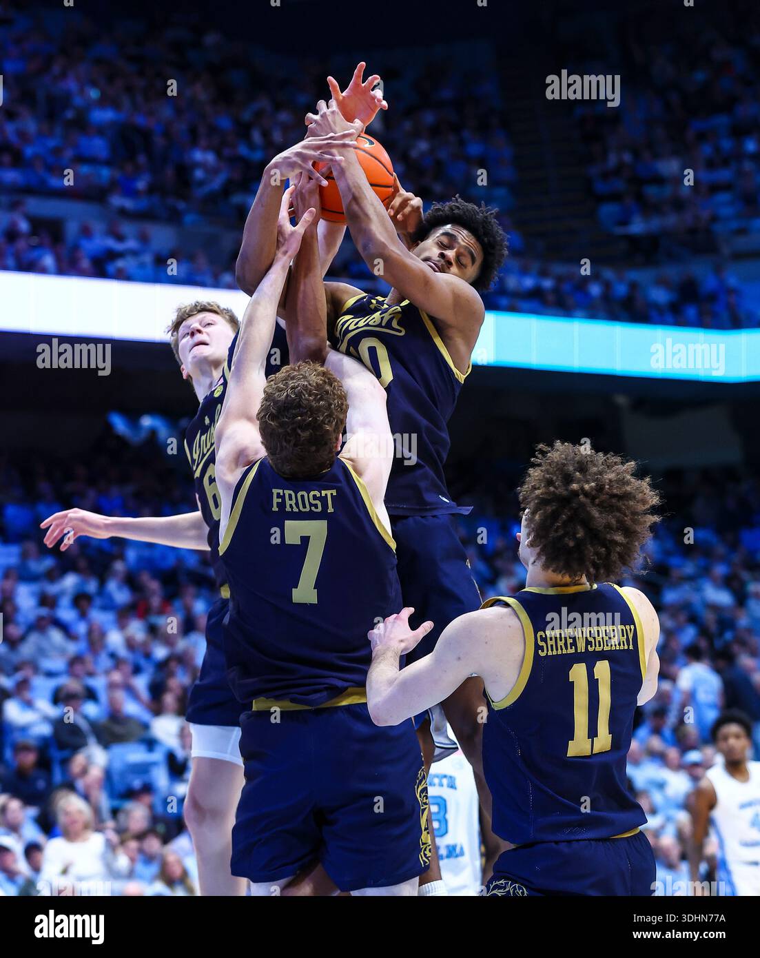 January 21, 2026: Notre Dame guard Jalen Haralson (10) and Notre Dame ...