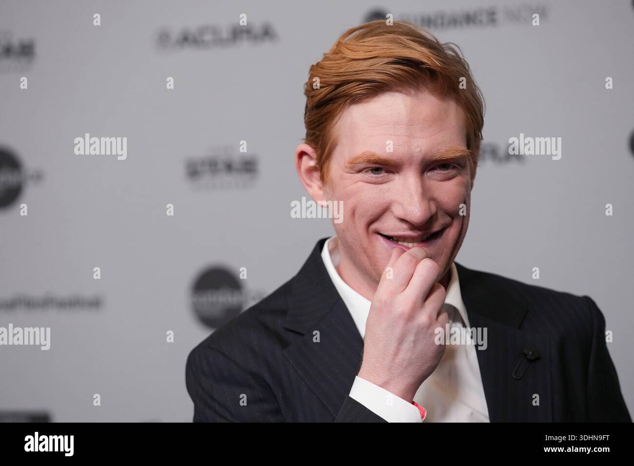 Domhnall Gleeson attends the premiere of "The Incomer" during the ...