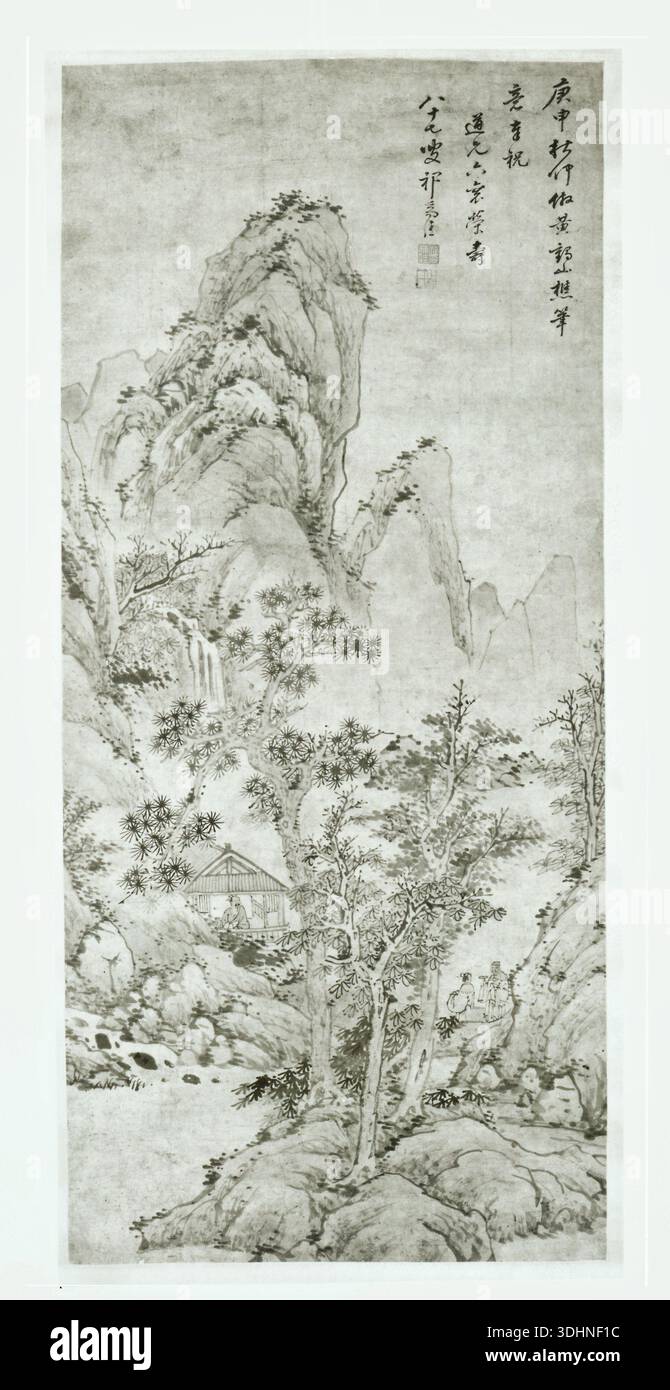 Landscape after Wang Meng by Qi Zhijia, Qing dynasty 1680, detailed ...