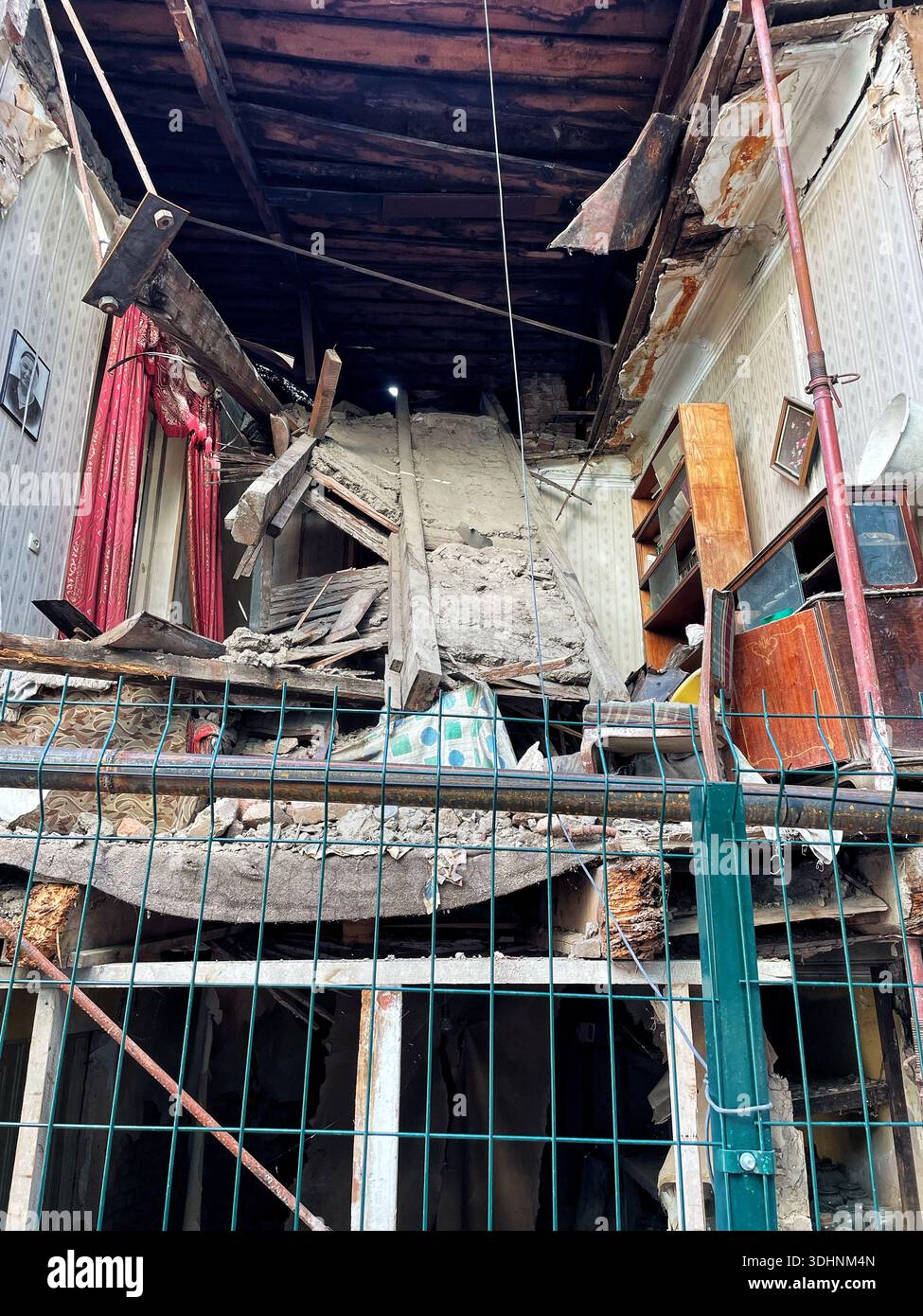 Ruined houses in Tbilisi, Georgia, photographed on 26 Sep 2026, reveal ...