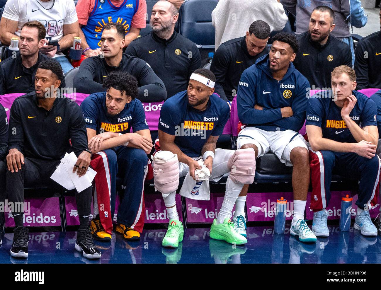 WASHINGTON, DC - JANUARY 22: Nuggets bench during a NBA game between ...