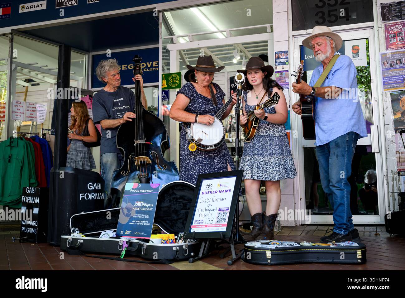 Buskers Gabi Forman and The Wayward Pilgrims perform during the 54th ...