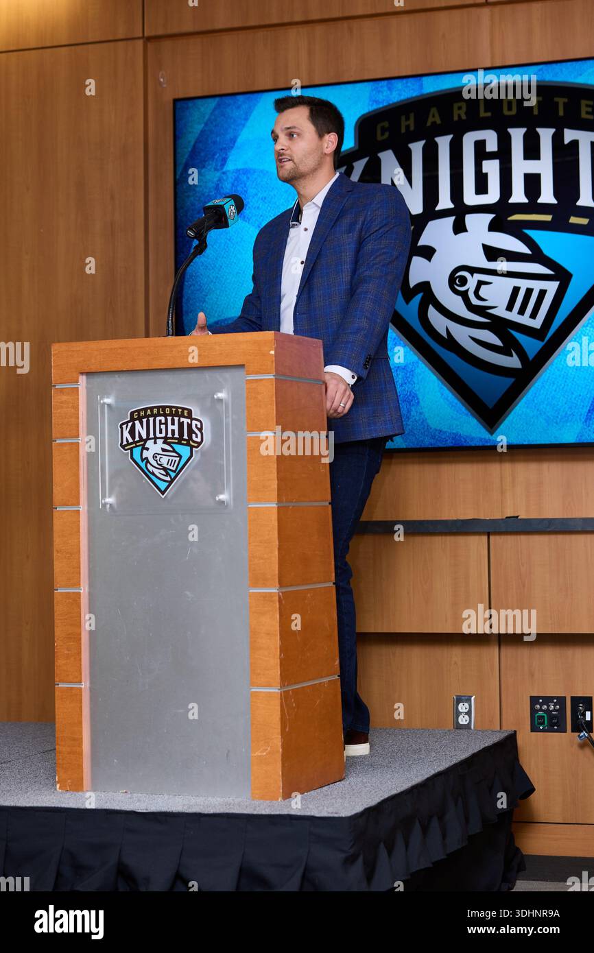 Chad Pinder answers questions from the media as he is introduced as the ...