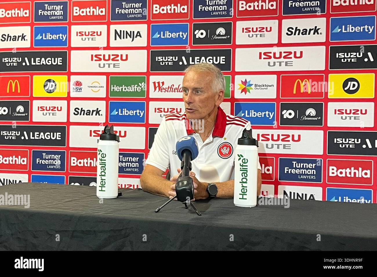 Interim Western Sydney Wanderers coach Gary van Egmond speaks to media ...
