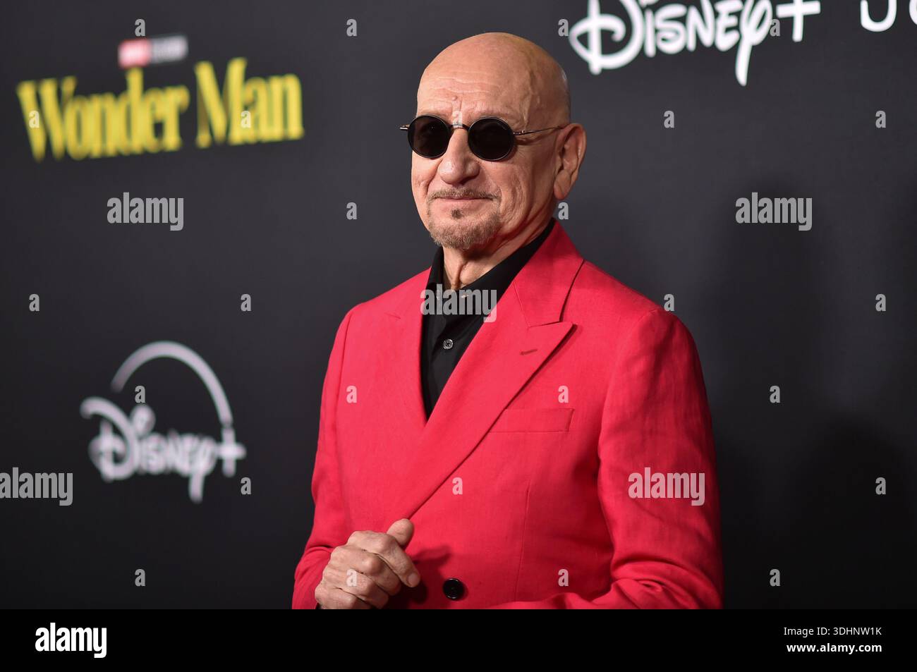 Ben Kingsley arrives at the launch event for "Wonder Man" on Thursday ...