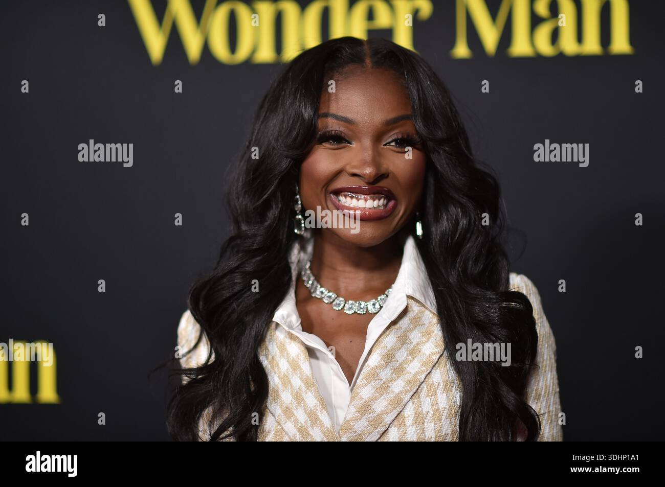 Loren Lott arrives at the launch event for "Wonder Man" on Thursday ...