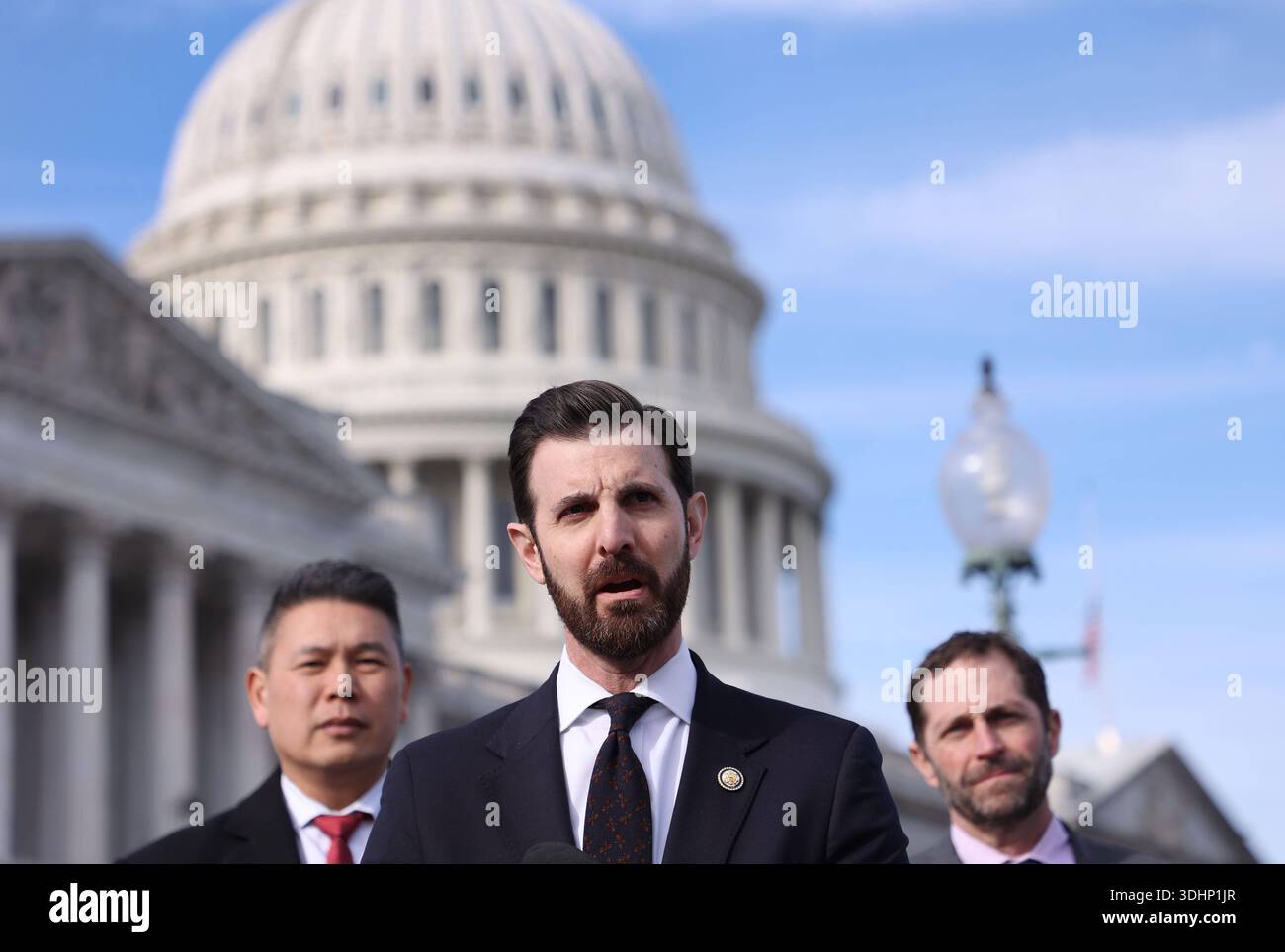 News conference on War Powers Resolution on Capitol Hill, In Washington ...