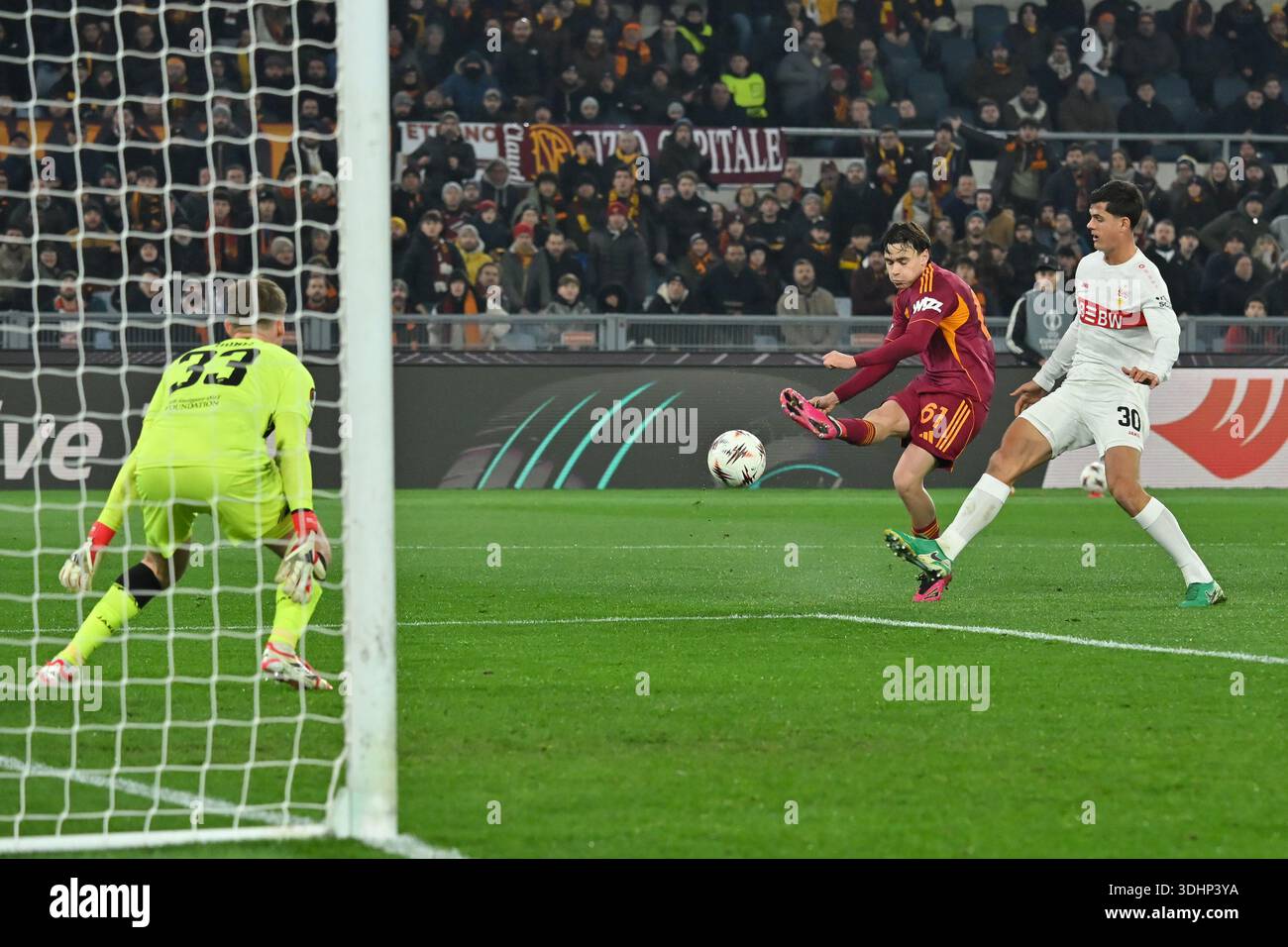 Roma, Lazio. 22nd Jan, 2026. Niccolo Pisilli of AS Roma scores his ...