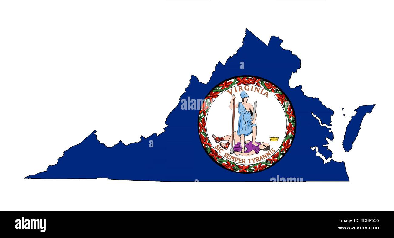 Virginia state map hi-res stock photography and images - Alamy