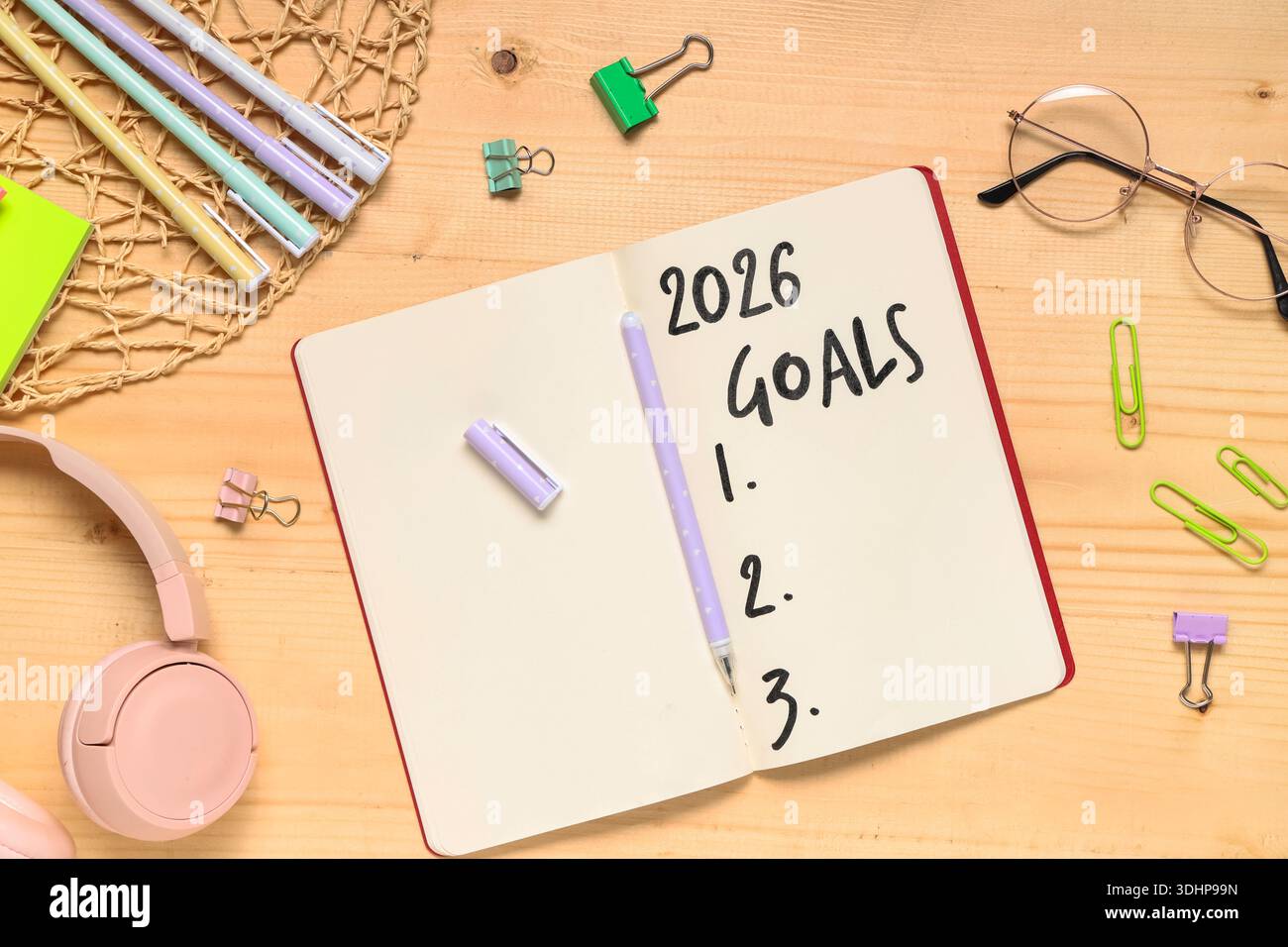Notebook 2026 goals stationery hi-res stock photography and images - Alamy