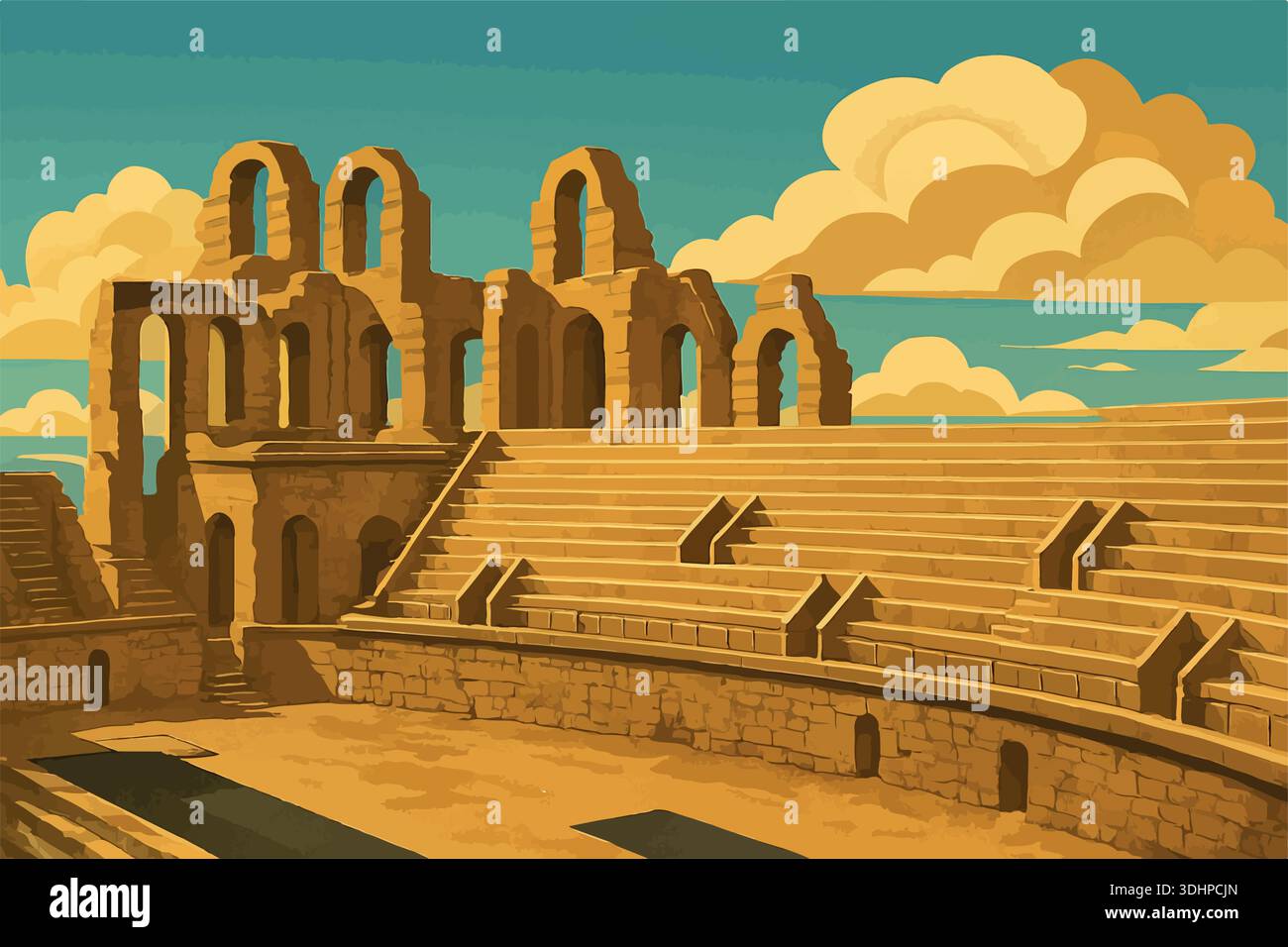 Roman amphitheatre view Stock Vector Images - Alamy