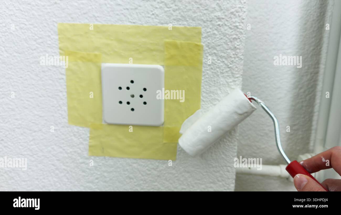 Painting wall around masked hi-res stock photography and images - Alamy