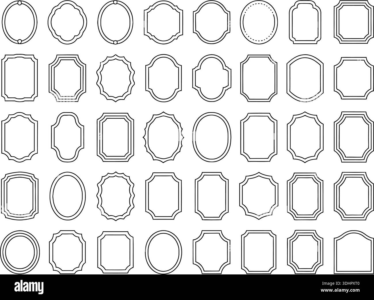 Monochrome vintage frames borders Stock Vector Images - Alamy