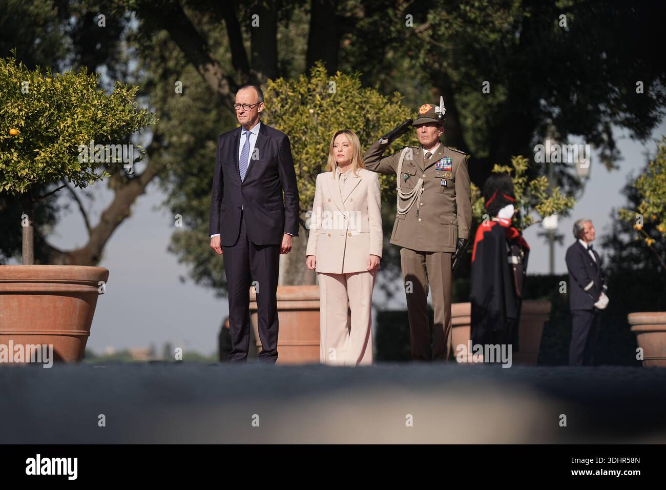 23 January 2026, Italy, Rom: Federal Chancellor Friedrich Merz (CDU, l ...