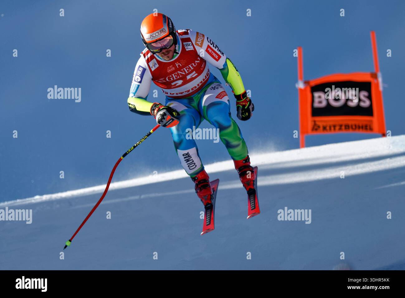 Slovenia's Miha Hrobat speeds down the course during a men's World Cup ...